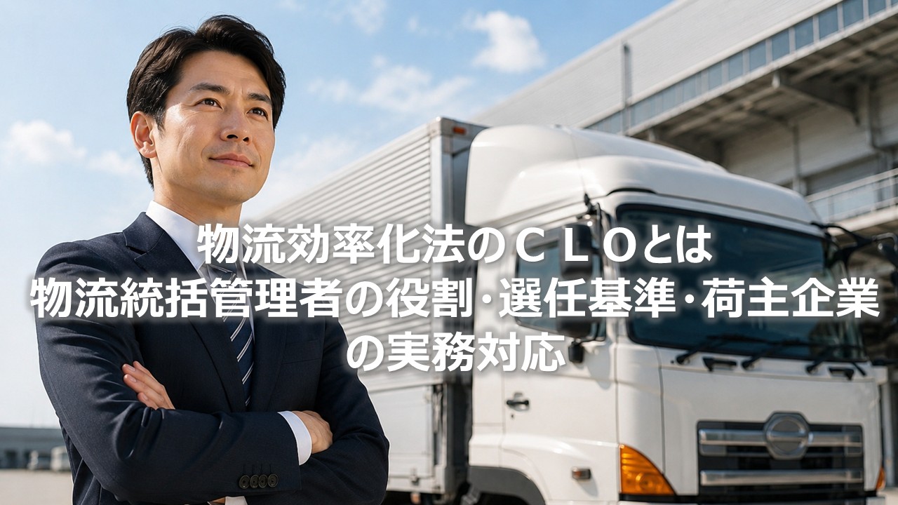 物流効率化法のCLOとは｜物流統括管理者の役割・選任基準・荷主企業の実務対応